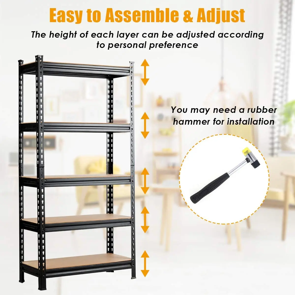 Metal Garage Shelving Heavy Duty Shelves Basement Shelving Unit Steel ...