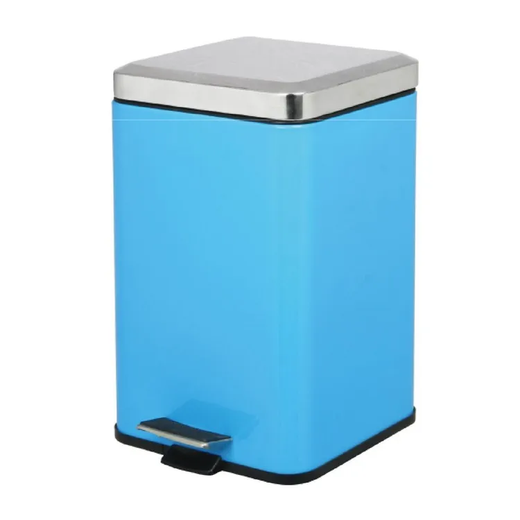 Ibarlom Round Shape Dustbin Iron Powder Coating Foot Pedal Dustbin ...