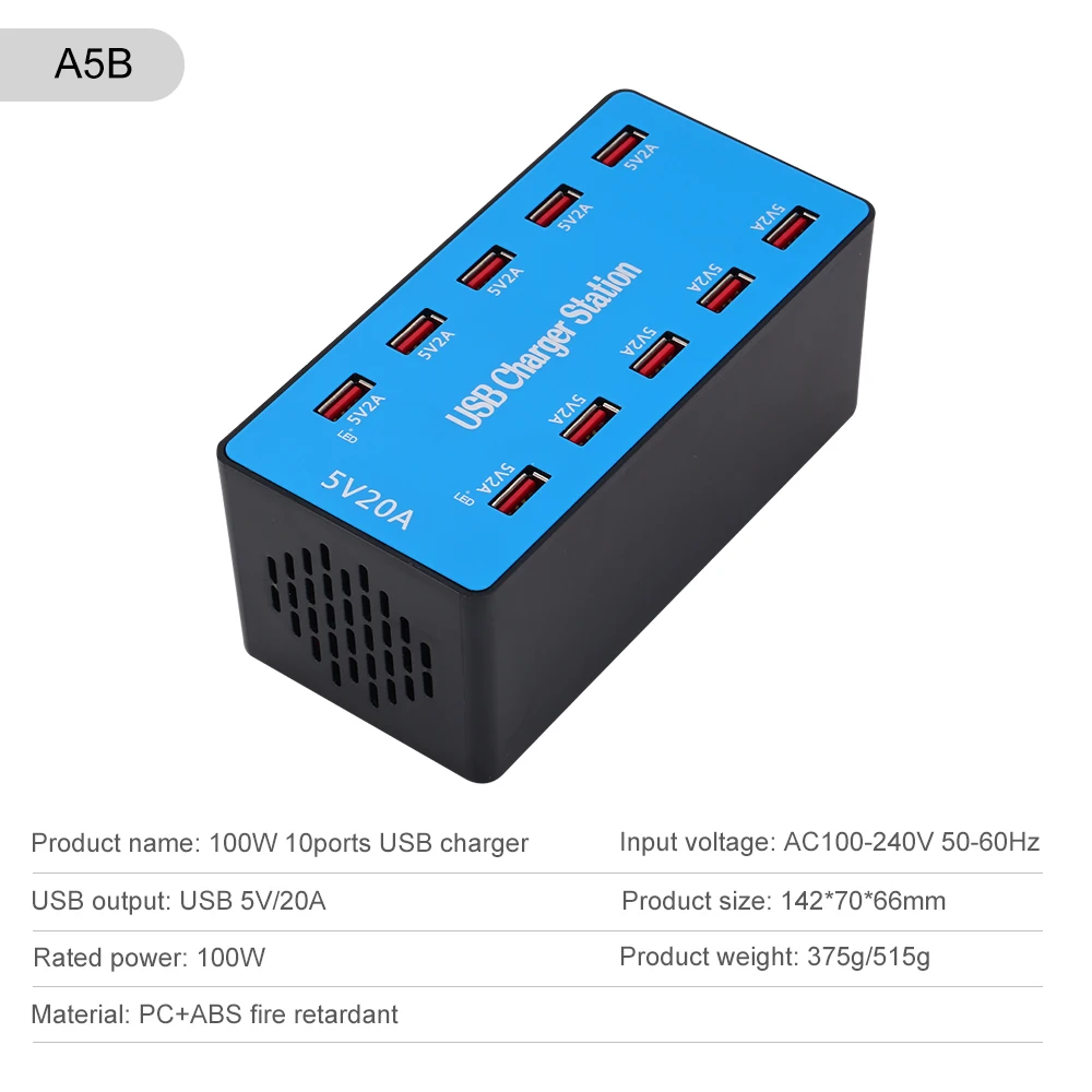 2021 Best Seller 10 Port USB Charger Station - 100W Power