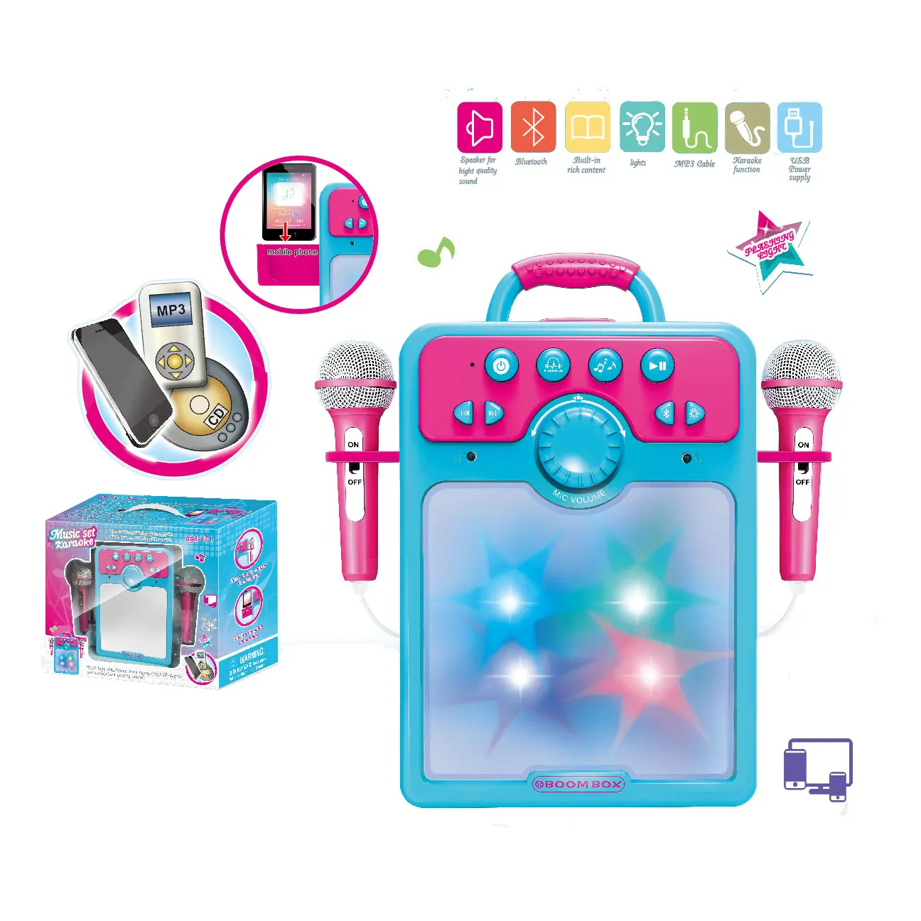 Kids Toy Microphone Karaoke Machine - Fun & Education