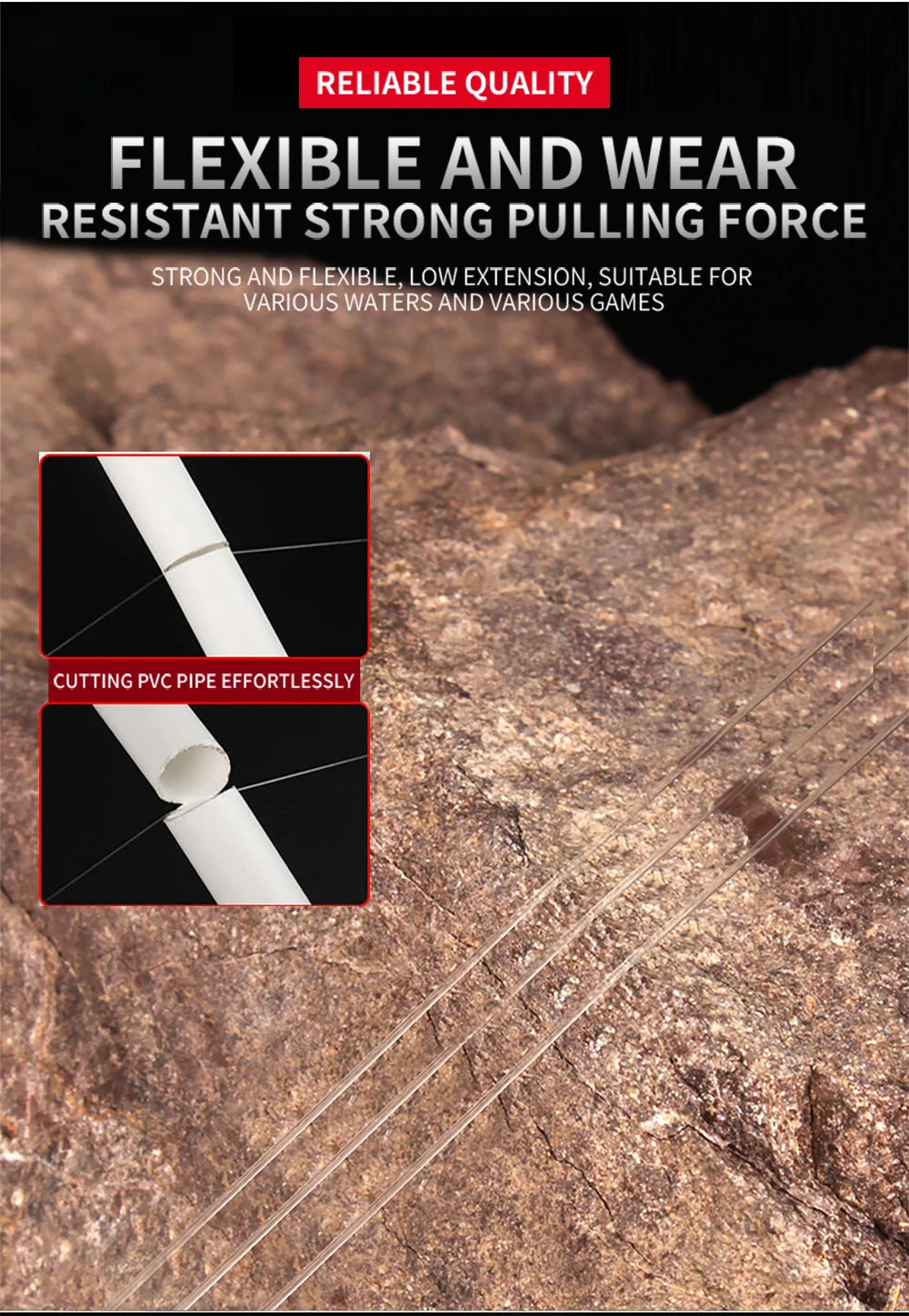 FTK 100M High Quality Fishing Fluorocarbon Line Monofilament