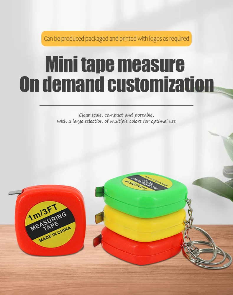 1 Meter 3ft Mini Measuring Key Chain Tape Imperial Promotion Mini Tape ...