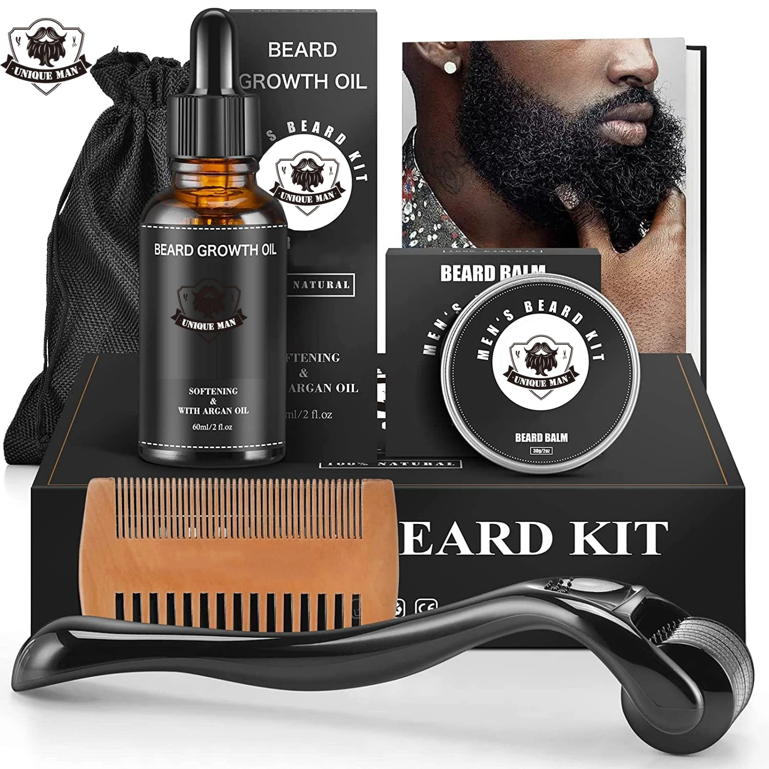 Hot Selling Nature Organic Beard Growth Oil Private Label Scalp Roller ...