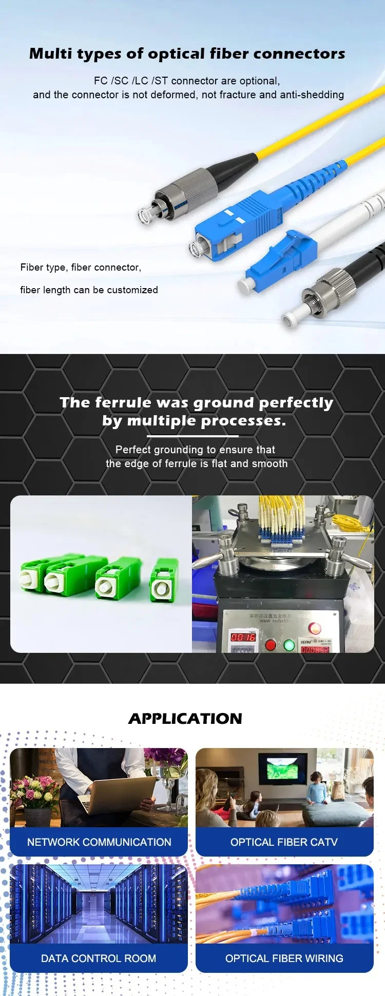 Fiber Optic Rj45 Network Connector Cat6 Cables Ethernet Connectors Lan ...