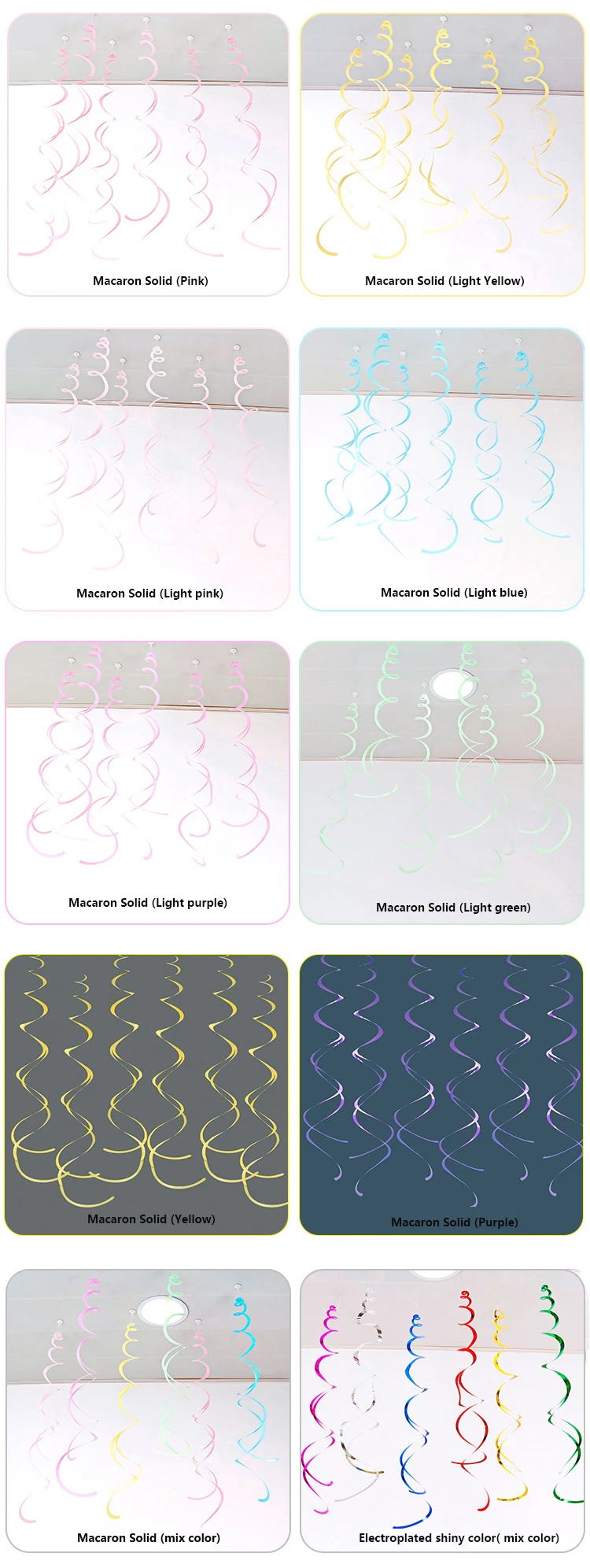 6pcs Decorations Pvc Foil Ceiling Hanging Swirl Whirls Decoration For ...