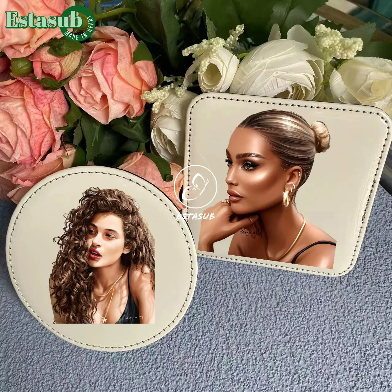 Sublimation Leather Unique Coaster With Rubber Backing - Buy Leather ...