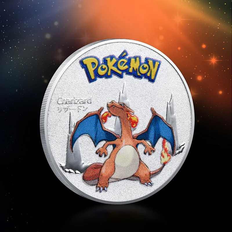 Hot Sale Charizard Pikachu Squirtle Metal Gold Silver Pokemon ...