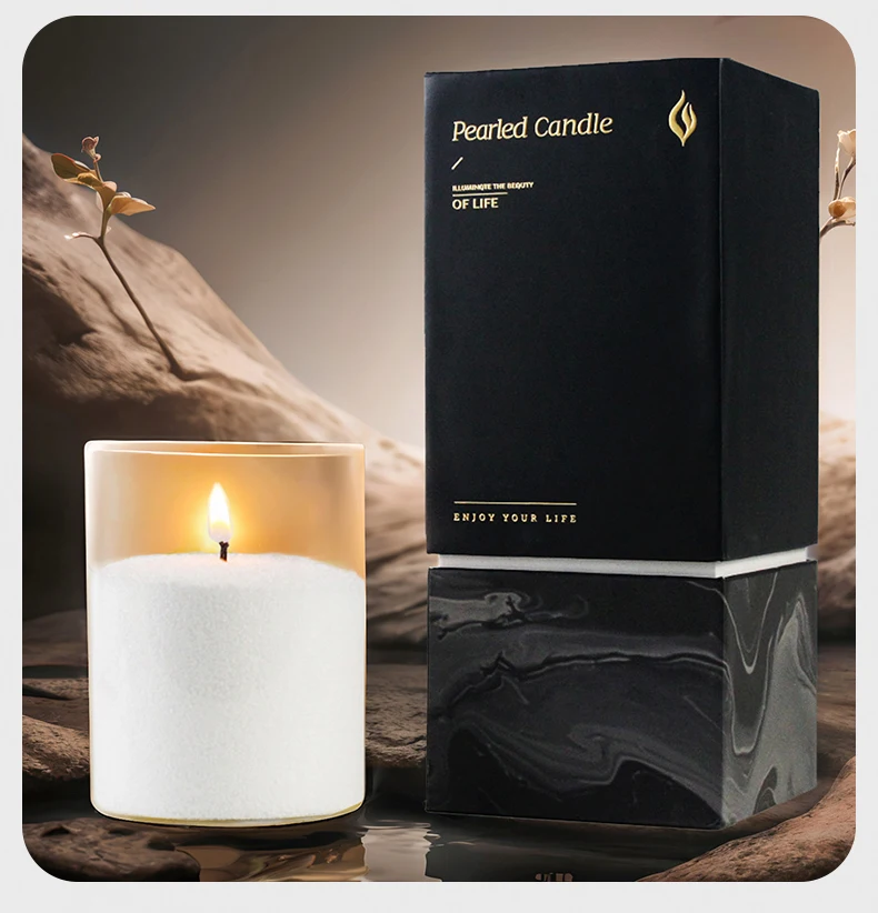Wholesale Luxury Natural Non Toxic Pearled Palm Wax Candles