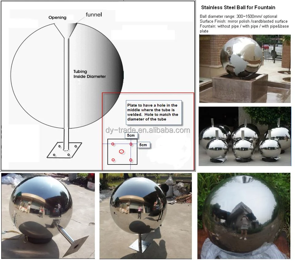 Stainless Steel Silver Ball Water Feature for Garden
