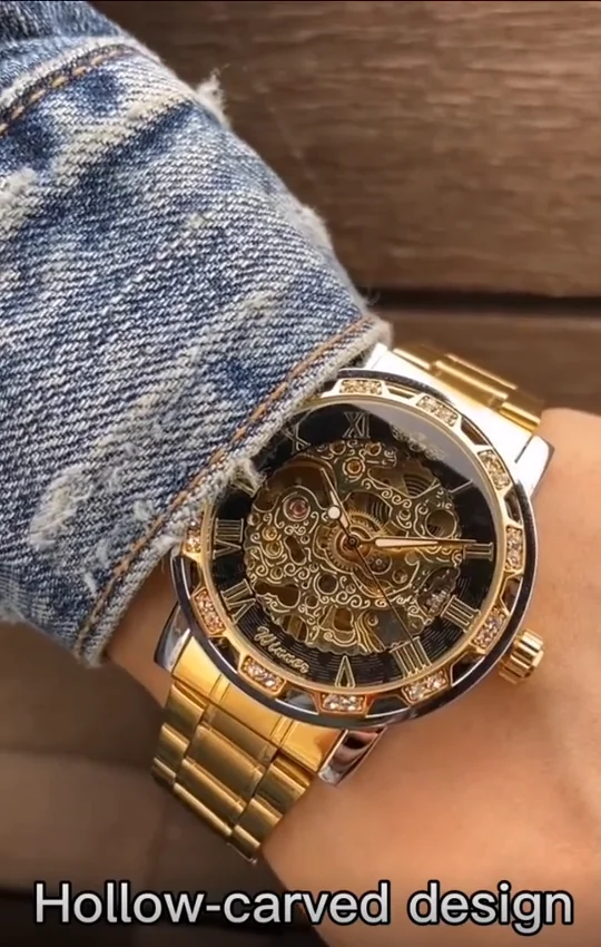 Winner Watch Skeleton Mechanical Waterproof Men Wristwatches Fashion ...