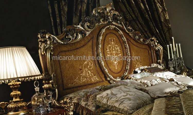 Palace Royal Baroque Classic Design Wooden King Size Bed
