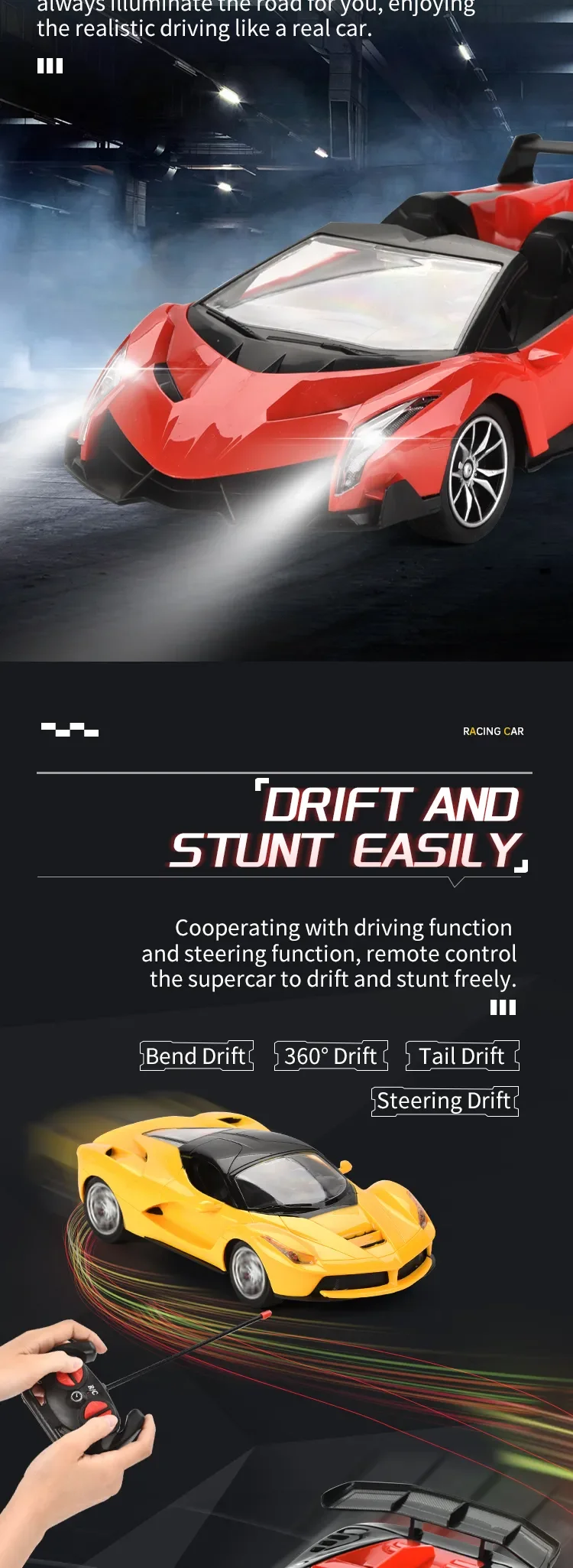 Rc Remote Control Car Electric Vehicle Sport Racing Toy Car Model One ...