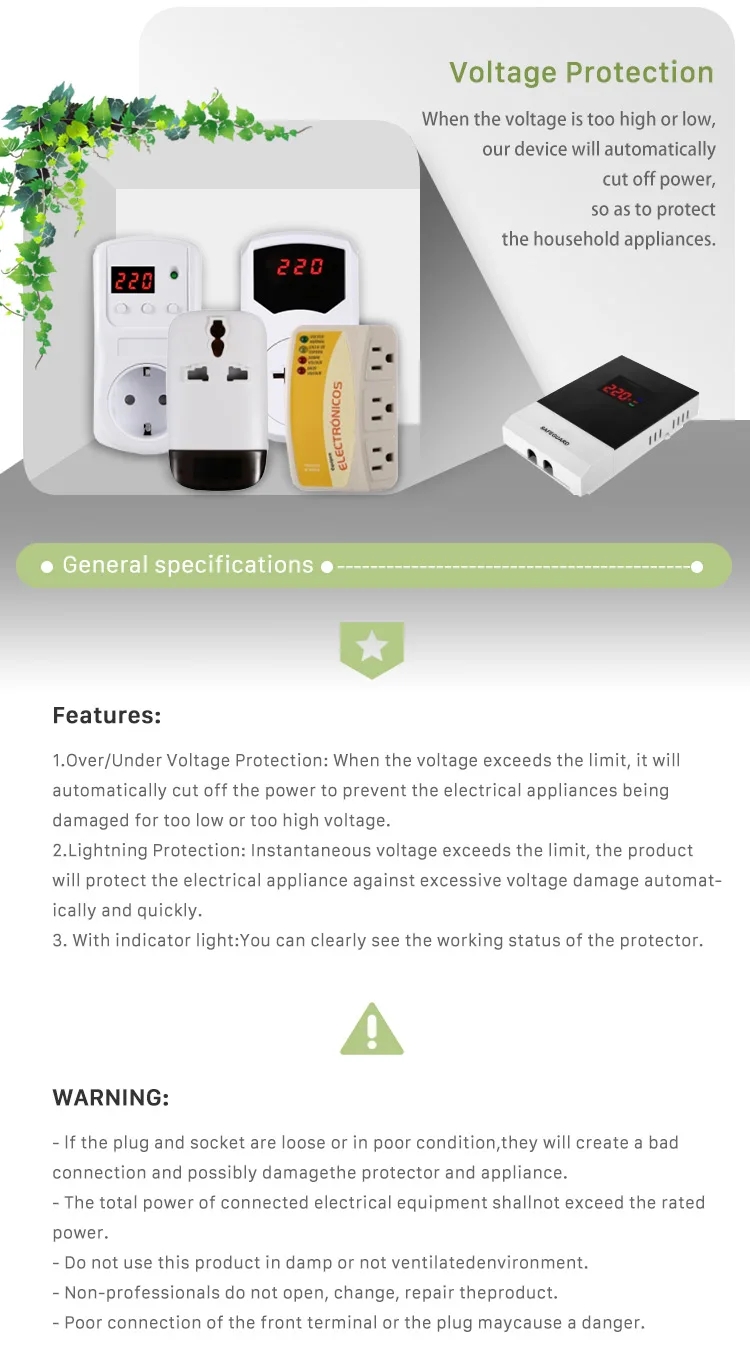 South African Plug Over Voltage And Under Voltage 110v Plugin Voltage ...