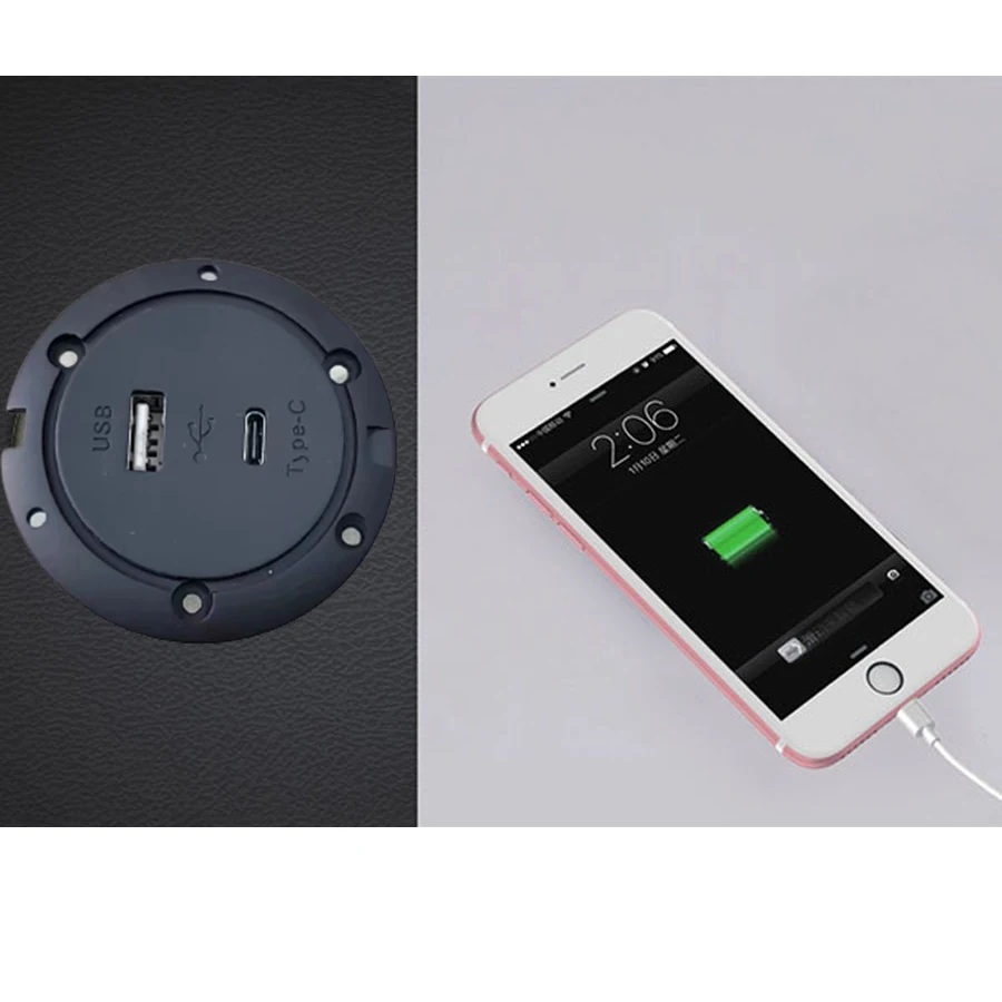 Installation Desktop Furniture Usb Port Portable Fast Type C Charger ...