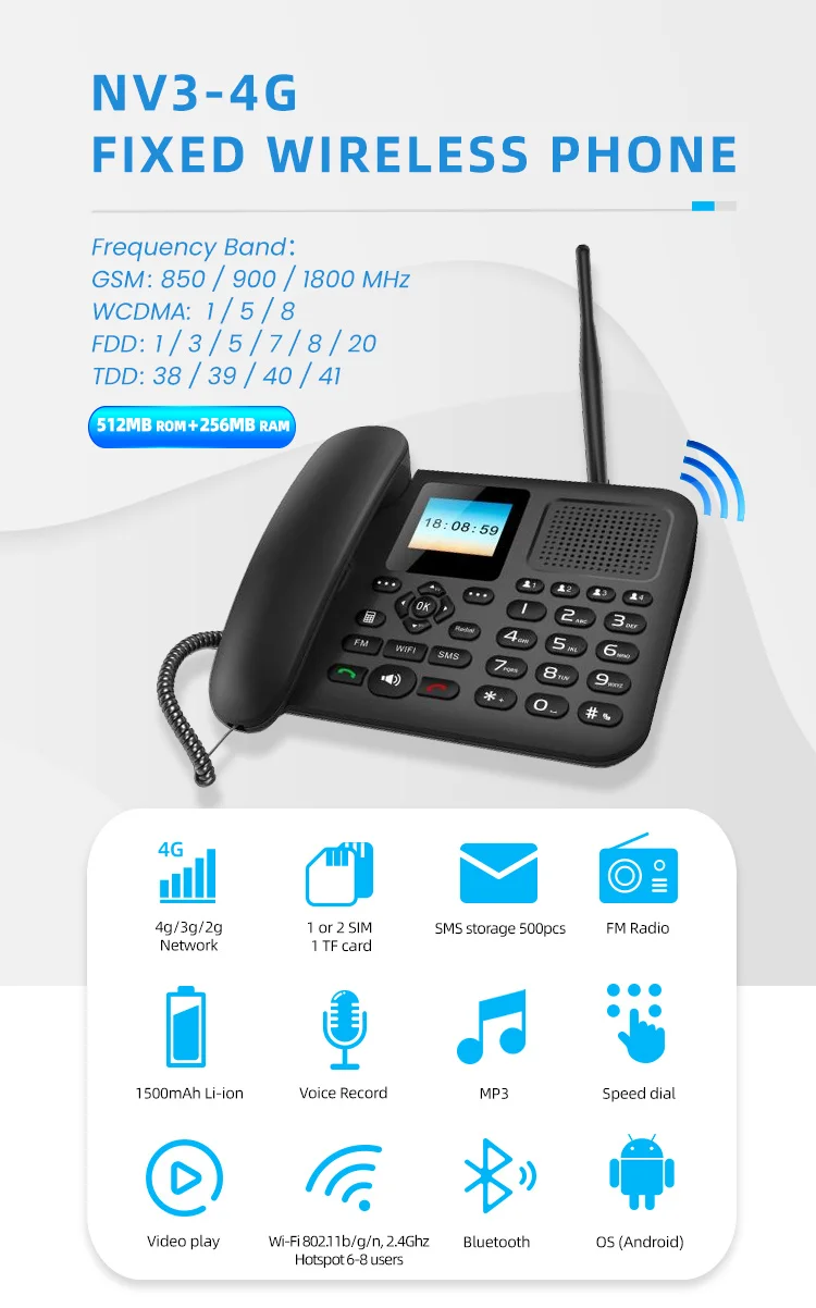 4G LTE Android Fixed Wireless Desktop Phone with SIM