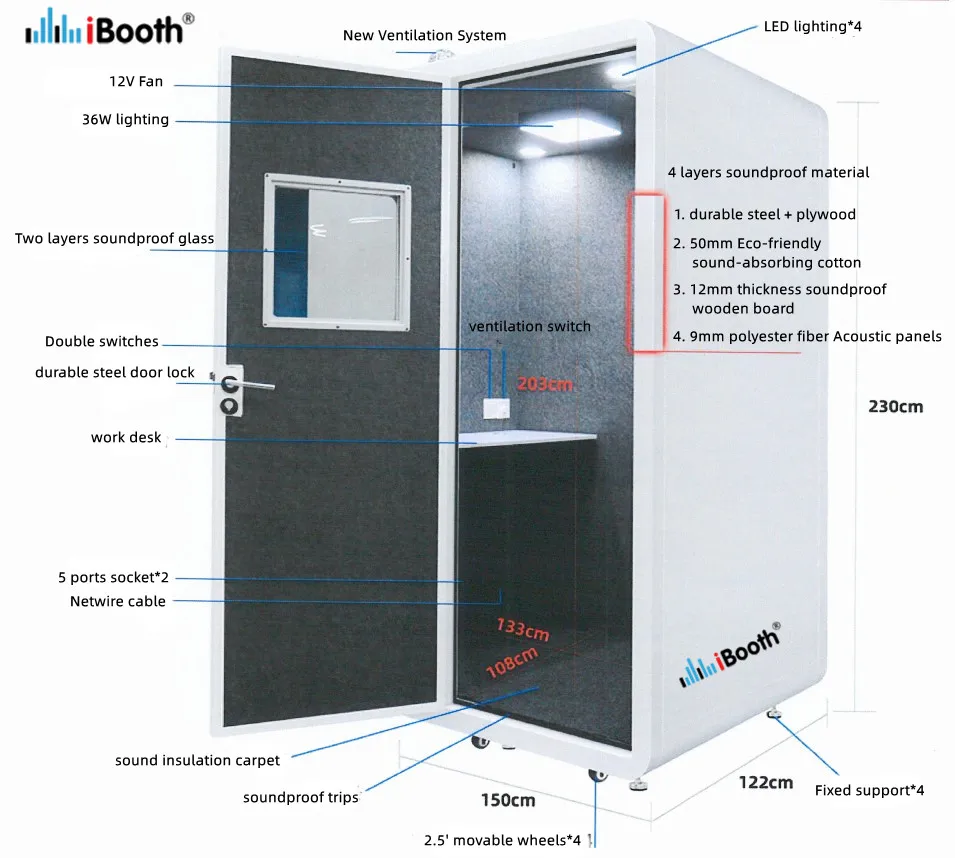 Indoor Vocal Booth for Recording Singers - Portable & Soundproof