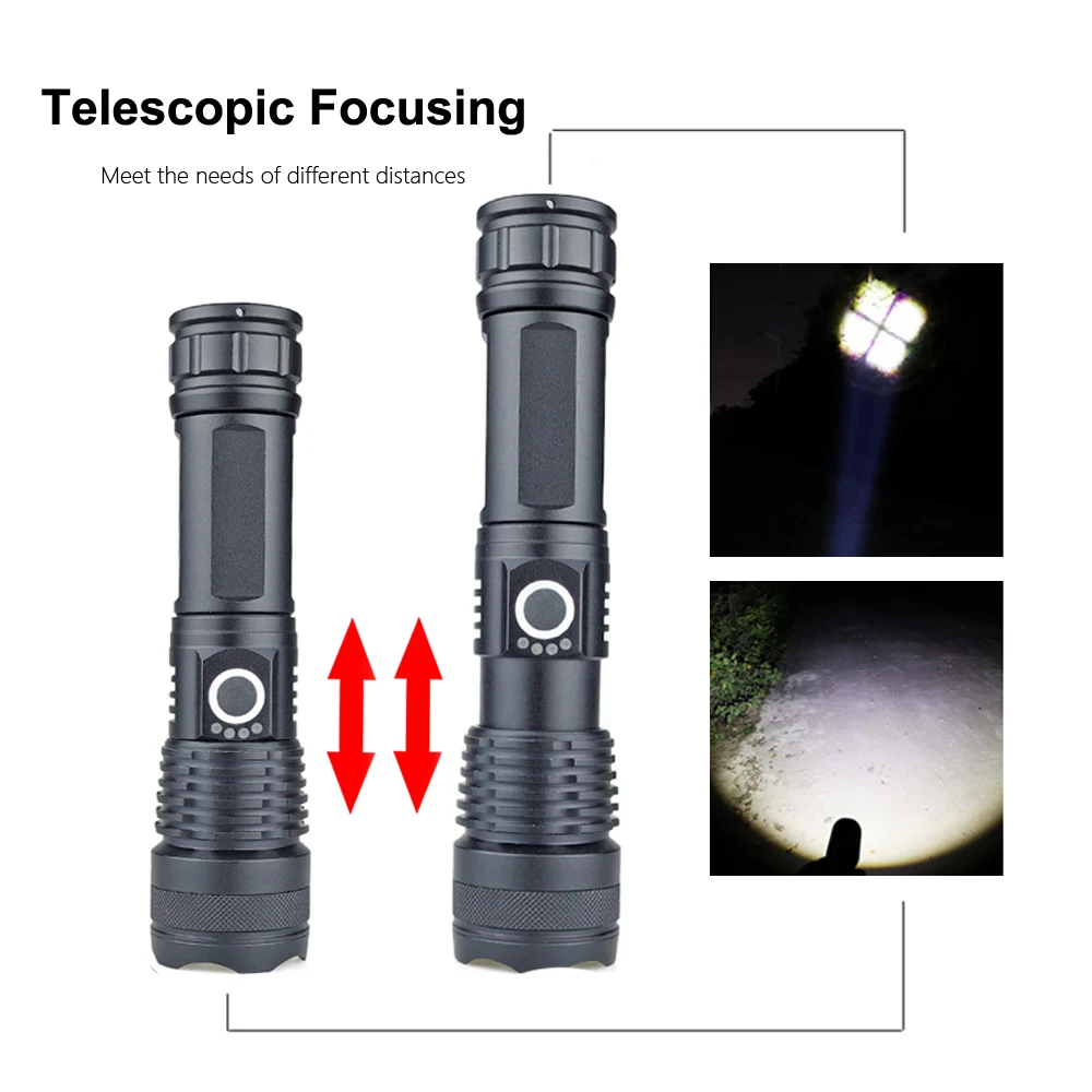 Oem Portable Flashlights Torches High Light Camping Outdoor Long Range Usb Rechargeable Xhp70 ...
