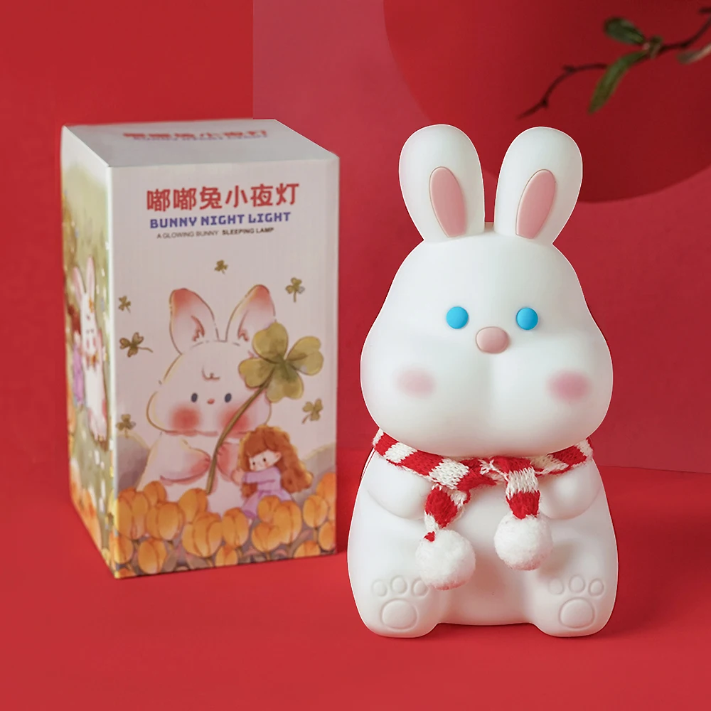 Silicone Touch Sensor Control Led Bunny Lamp Light Up Silicone Animal ...