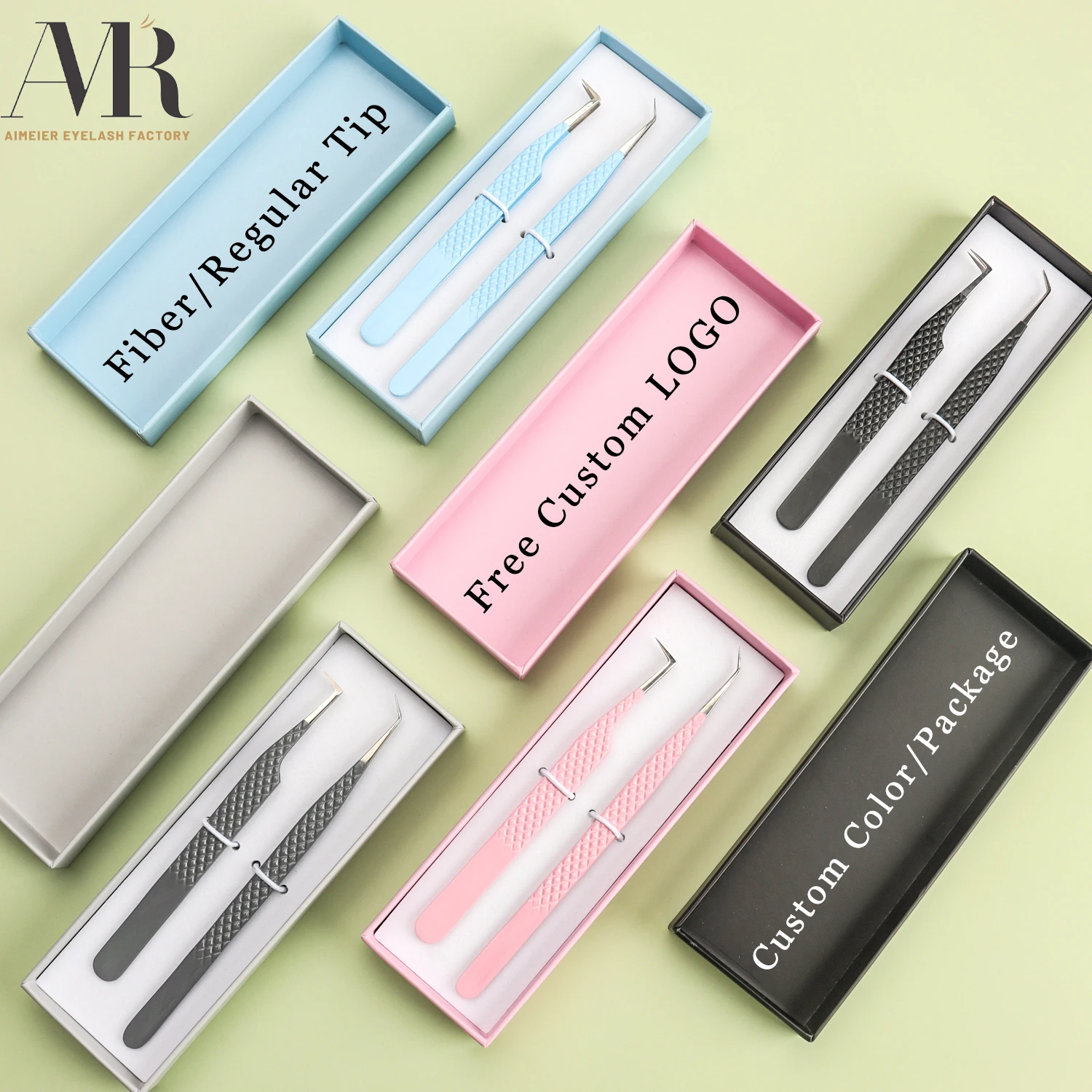 Custom Logo Stainless Steel Tweezers for Eyelash Extensions