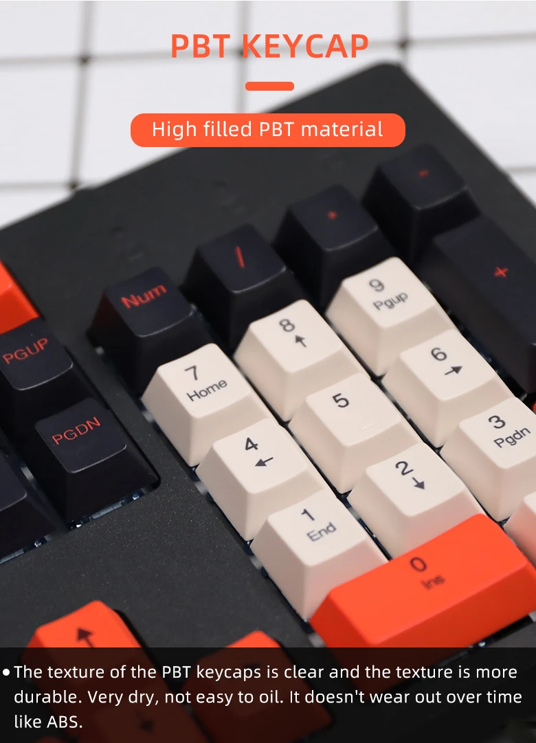 Hzgamer Carbon Keycaps,114keys Grey Oem Profile Mechanical Keyboard ...