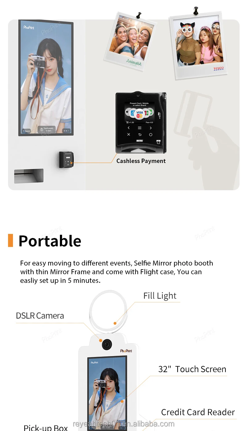 2024 Modern Smart Ai Retro Photo Booth with Contactless Credit Card ...