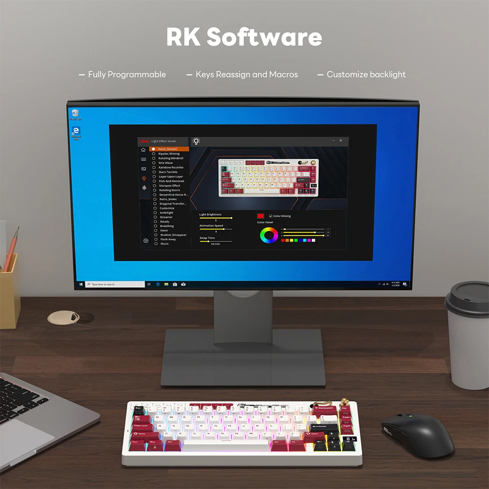 RK Royal Kludge RK M65 Wireless Mechanical Keyboard - 65 Keys, RGB ...