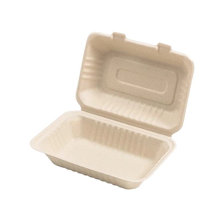 Sugarcane Bagasse 100% Compostable Biodegradable 9x6 Take Out Food ...
