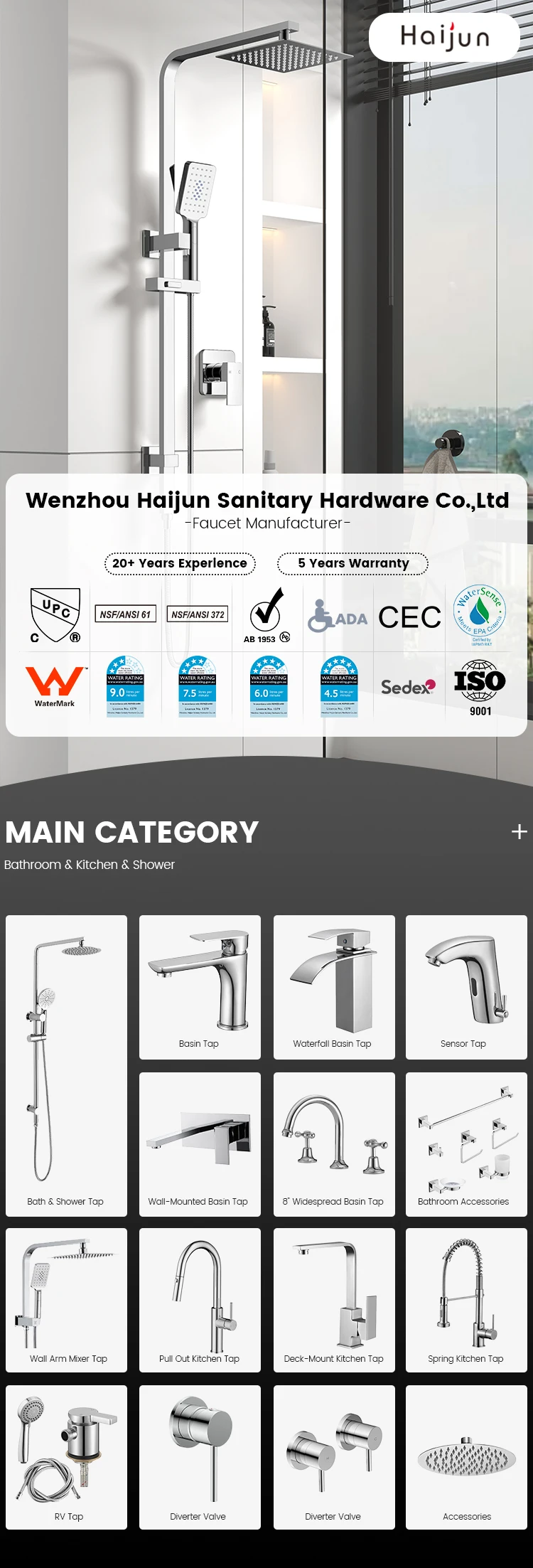 Watermark Bathroom Shower System Wall-Mounted High Pressure Chrome ...