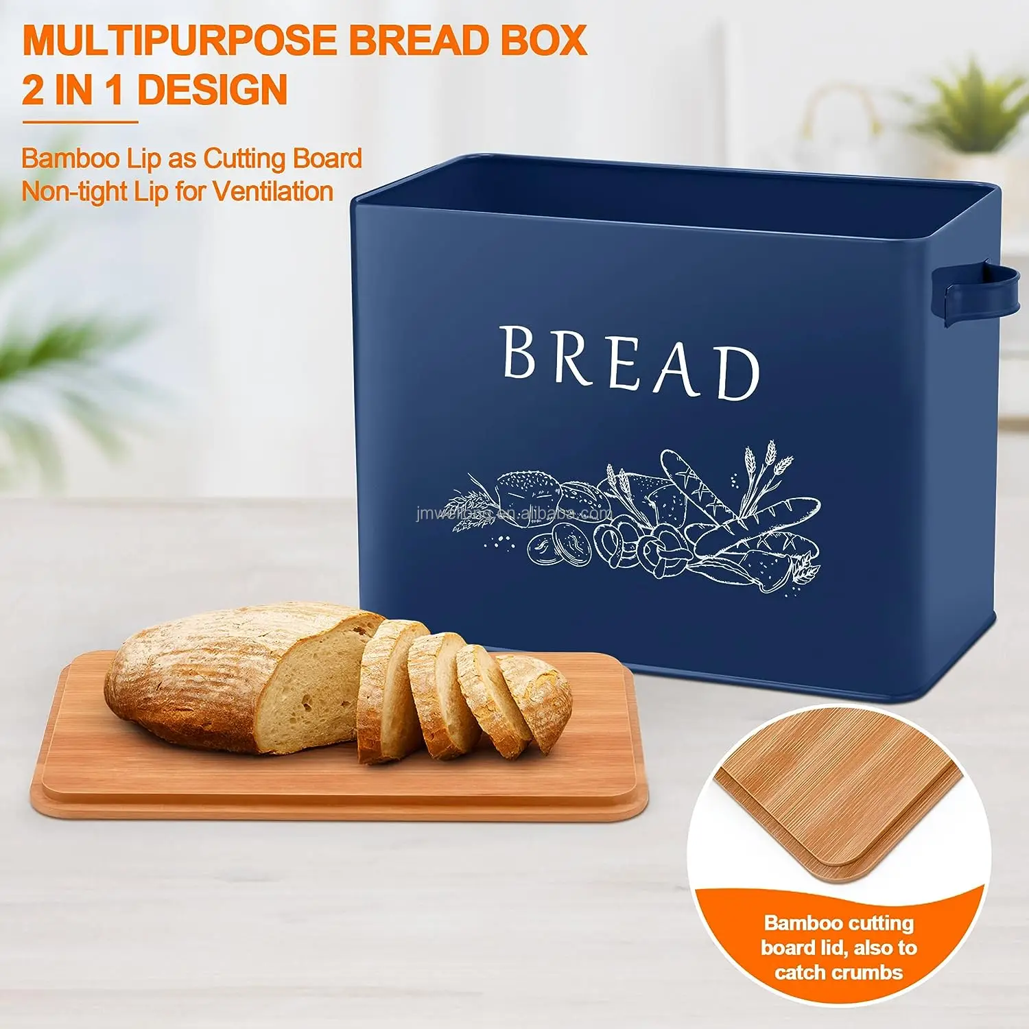 Factory High Quality Large Bread Storage Container Metal Bread Bin ...