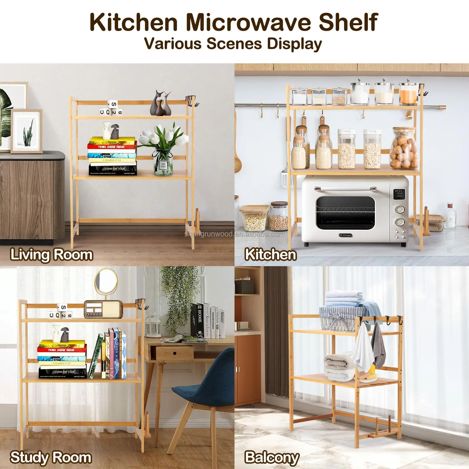 3 Tier Microwave Oven Stand Toaster Shelf Spice Rack Storage Shelves ...