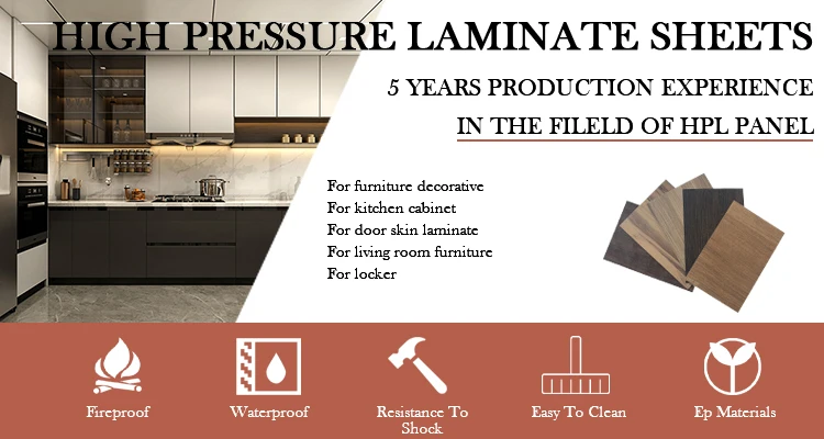 0.5mm-25mm Laminates 2mm Gold Exterior Woodgrain Decorative High ...