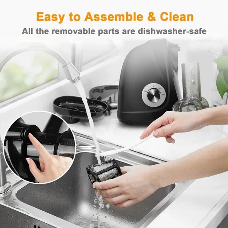 Picberm Masticating Juicer - Efficient Apple Carrot Orange Extractor