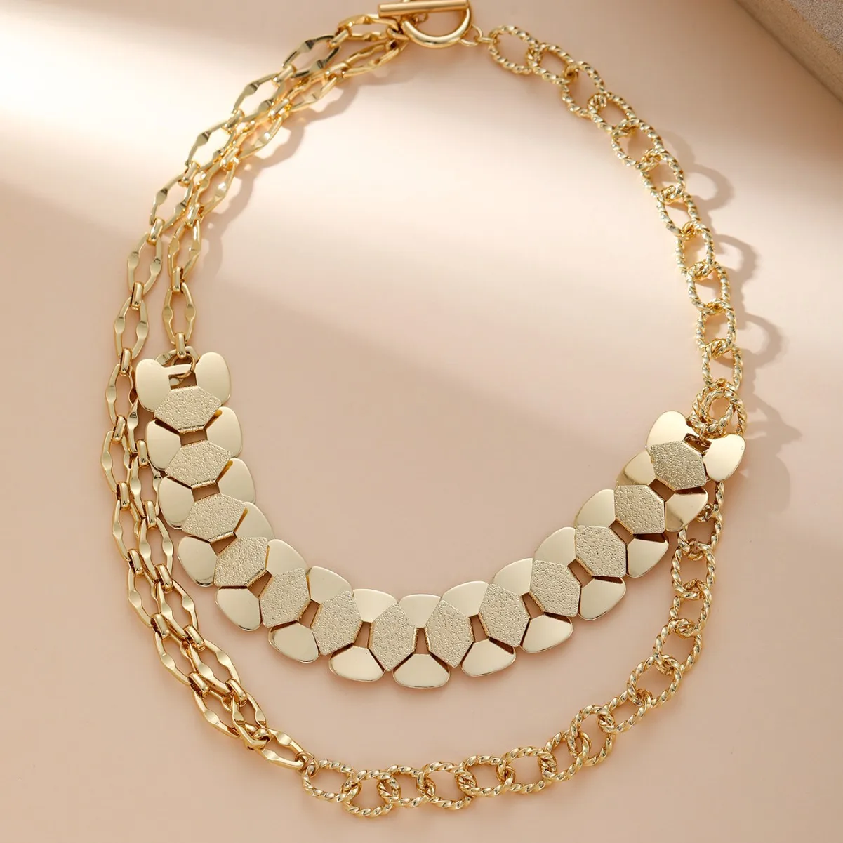 Trending Fashion Stainless Steel Link Chain Necklace 18K Gold Plated ...