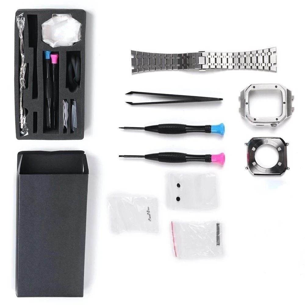 Luxury Modification Kit Metal Case Watch Strap For Apple Watch Band ...