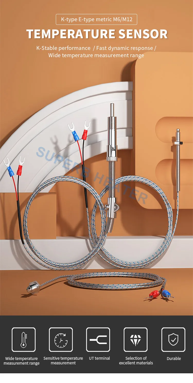M6 Temperature Sensor Wire Screw Probe K Type Thermocouple For ...