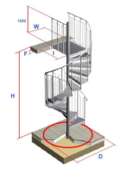 Modern Outdoor Steel Spiral Stairway Exterior Contemporary Easy to Install Spiral Staircase ...