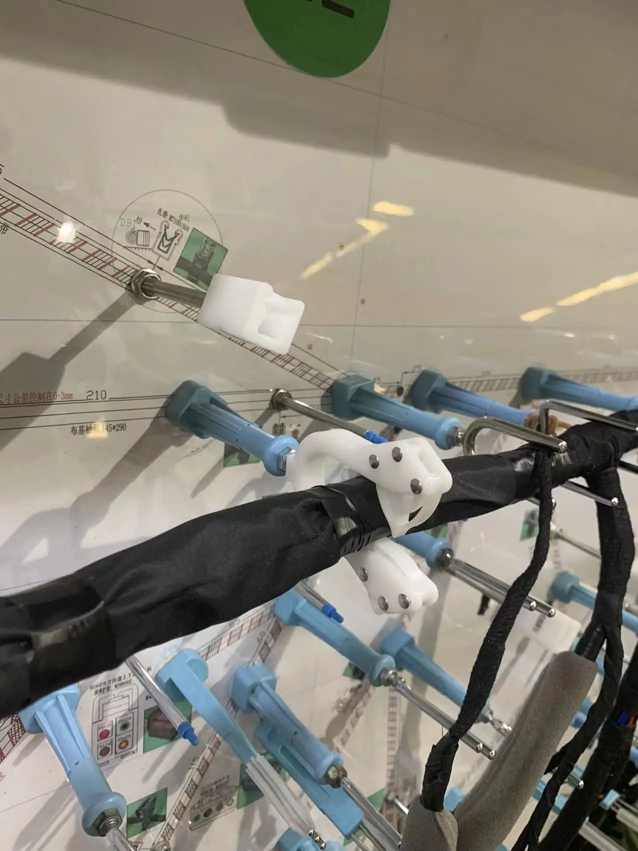 3 Pin Fork Fixture with Rubber Wheel - Wire Harness Assembly