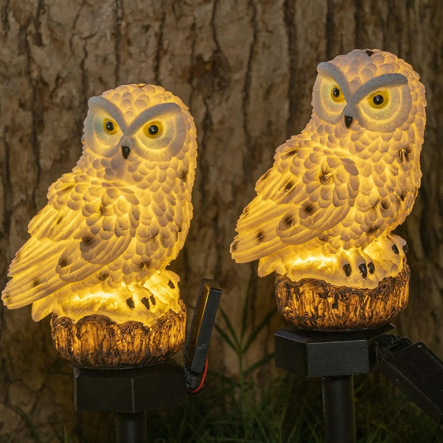 Resin Garden Waterproof Owl Solar Led Decorations Lights With Stake For ...