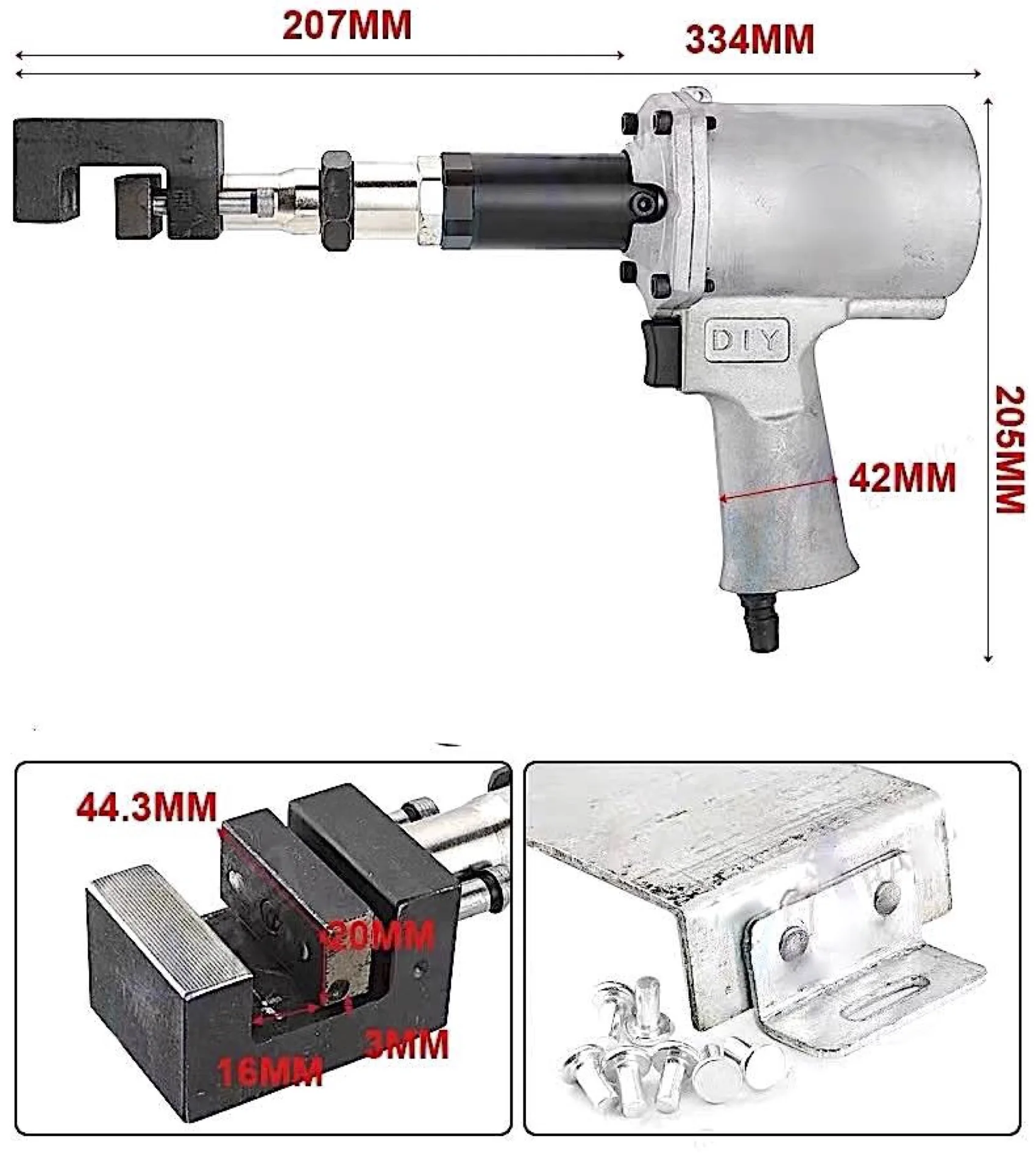 TY86813 Hydro-Pneumatic Rivet Squeezer - 34,000N Force