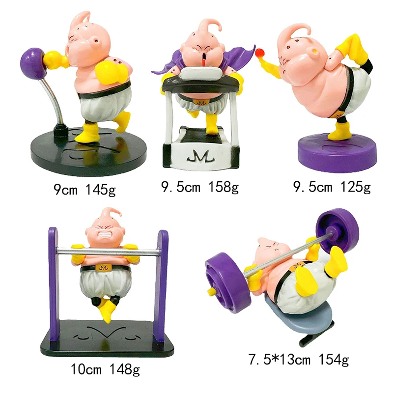 5 Styles Dbz Fitness Majin Buu Anime Action Toy Figures Model Pvc Doll Manga Collectible Figures