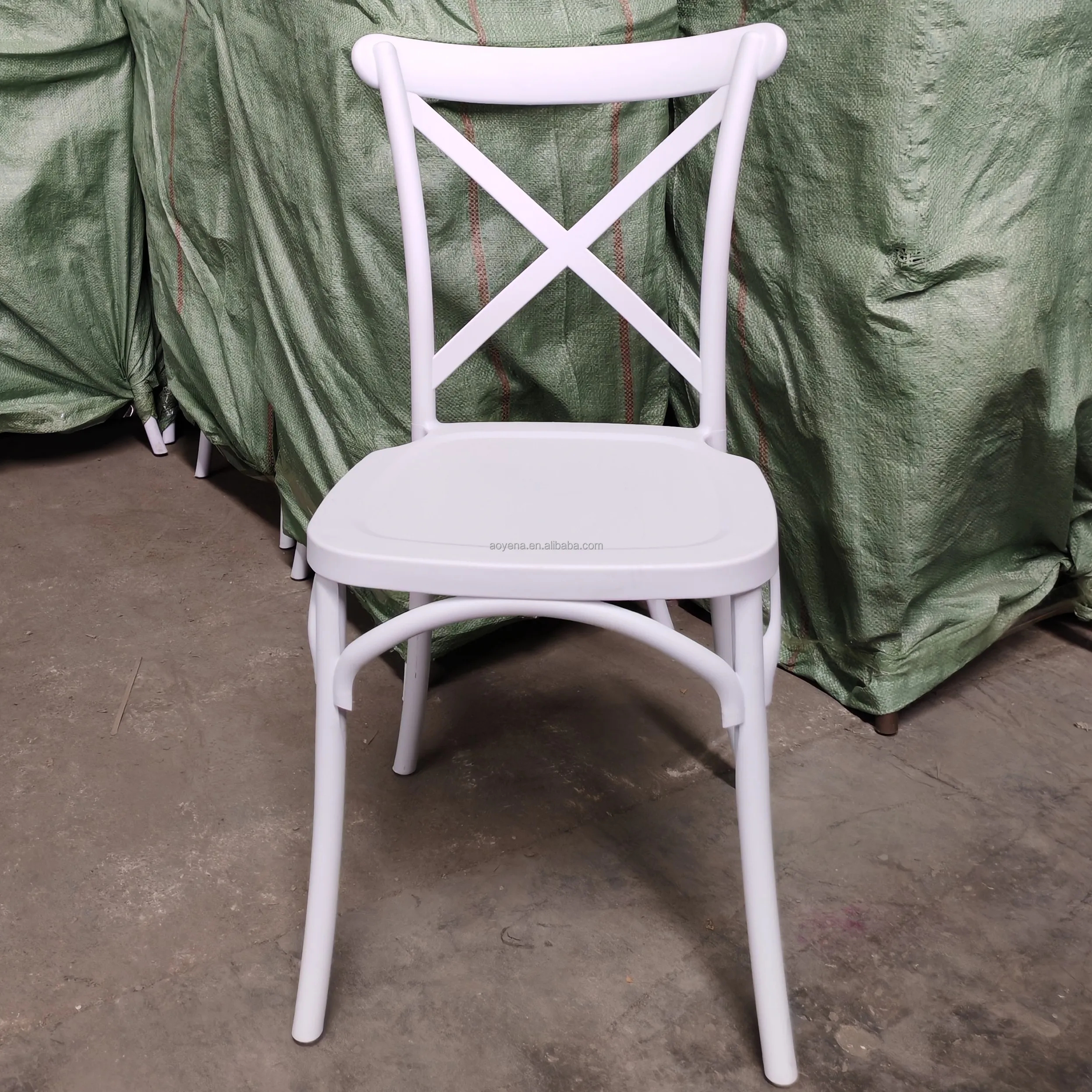 Hot Sales Wedding Chairs White PP Plastic Cross Back Chair| Alibaba.com
