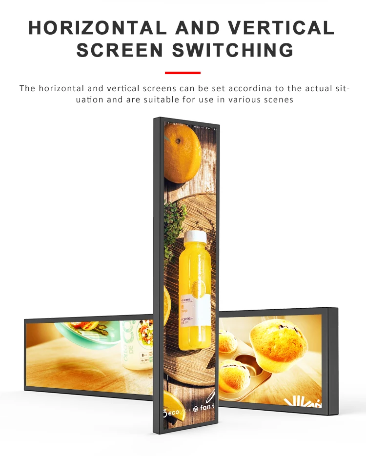Ultra Wide Panel Shelf Edge Bar Screen Panel Digital Displays