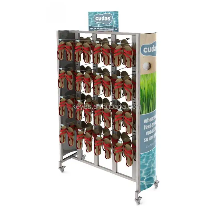 Vertical Shoe Display Stand Retail Stores Display Shelf Fixtures Metal ...