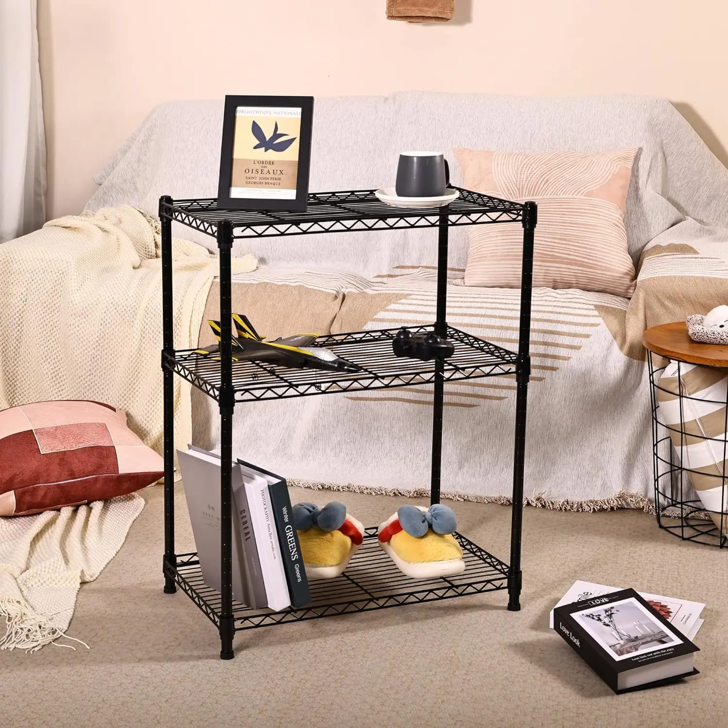 5 Wire Shelving Metal Storage Rack Adjustable Shelves Standing Storage ...