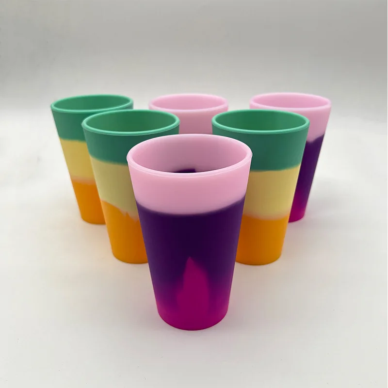 BPA Free 16 Ounce Silicone Pint Glass Cups - Durable & Eco-friendly
