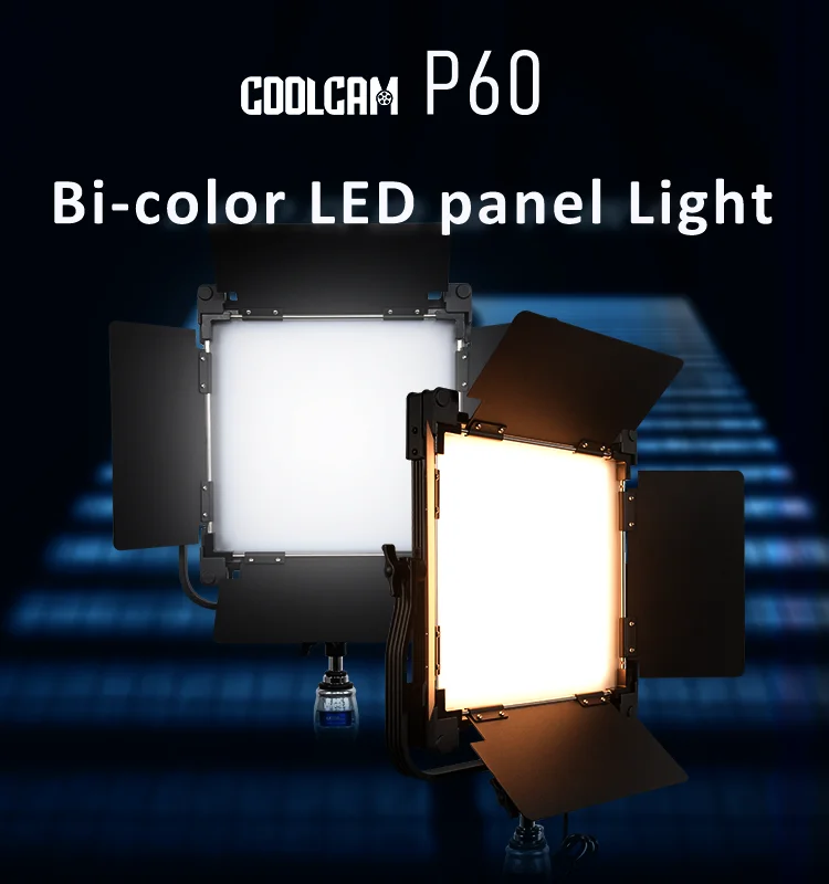 60W COOLCAM P60 LED Bi-Color Panel Light for Studio & Video