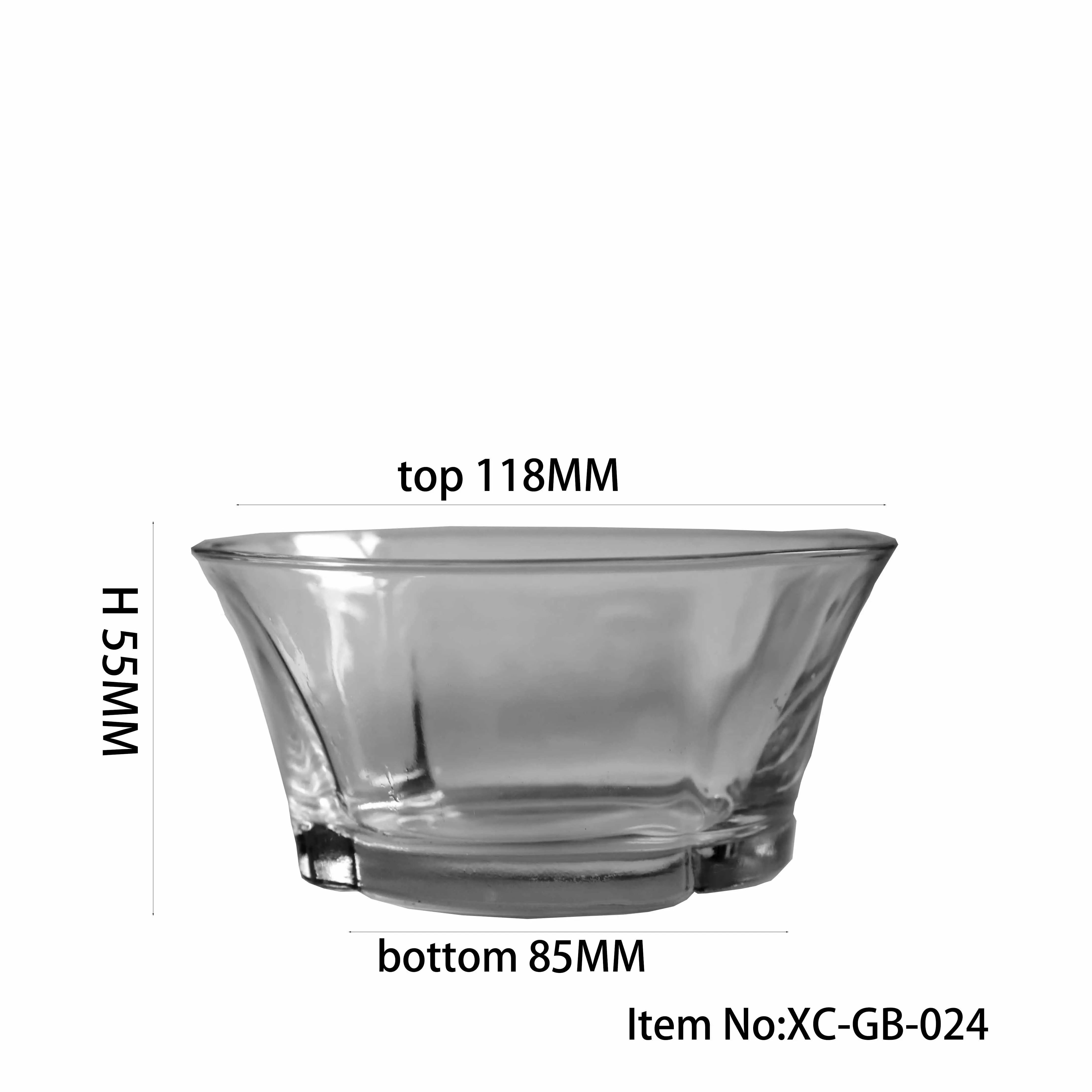 Personalized Circular Large Food Grade Glass Bowl Transparent Fruit ...