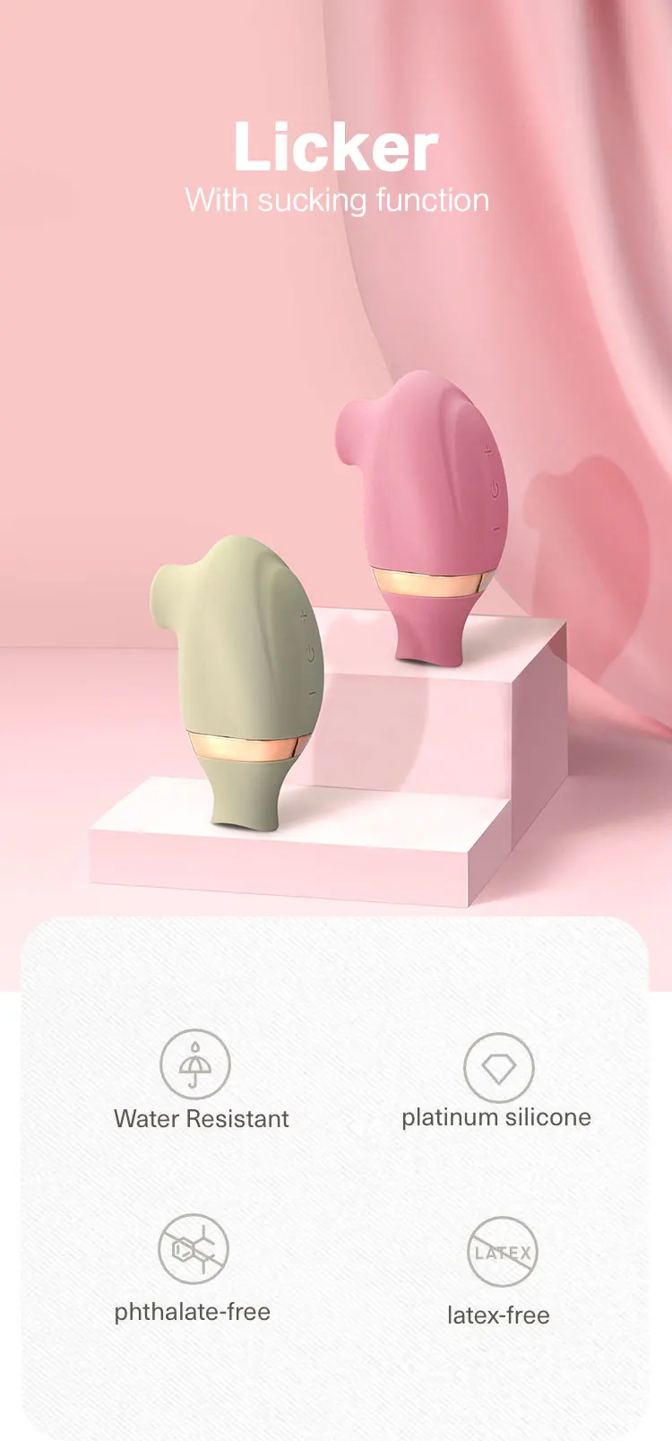 Colorful Female Full Body Sex Toys Soft Tongue Suction