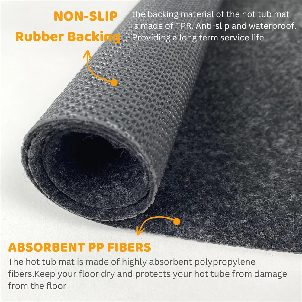 Extra Large Felt Hot Tub Mat - Waterproof & Slip-proof