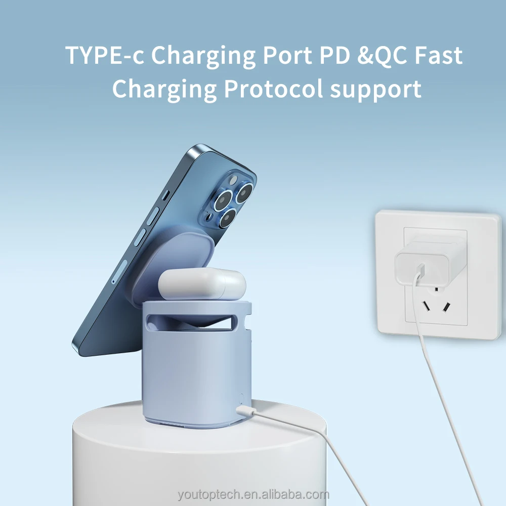 Custom 15w 3 In 1 Folding Wireless Charger Stand 3 In 1 Wireless ...